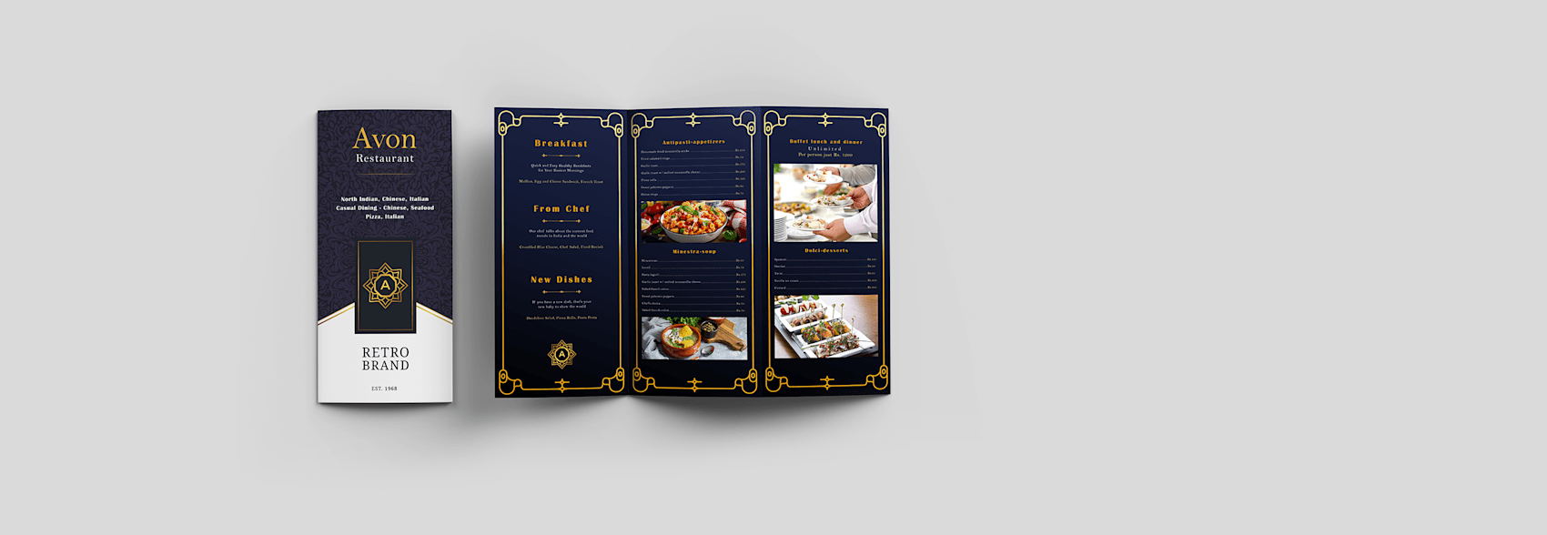 Menu card Printing and Designs for Restaurants Online | Vistaprint.in