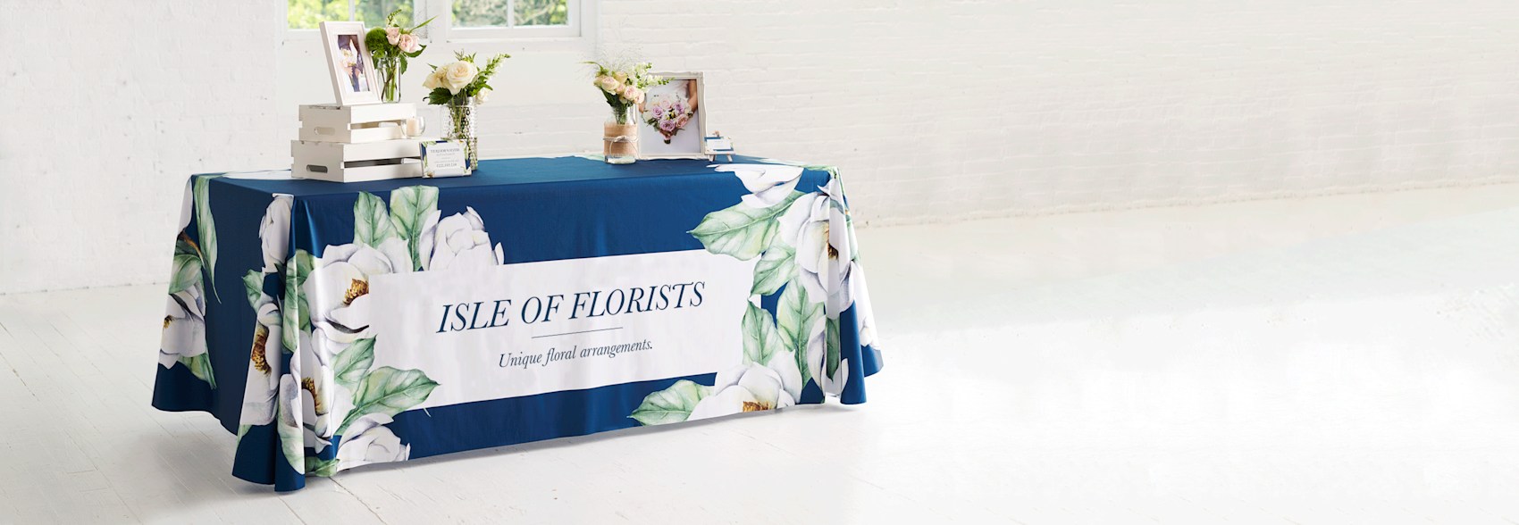 Branded tablecloth, tablecloth with logo, personalised tablecloth ...