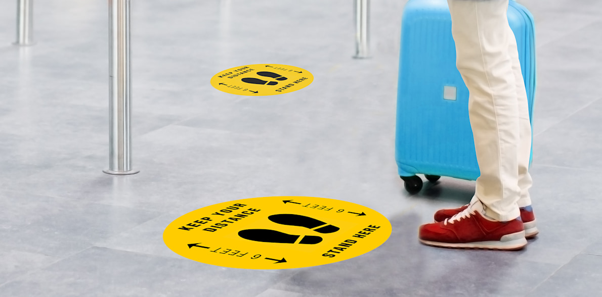Floor Stickers, Social Distancing Stickers & Waterproof Custom Floor ...