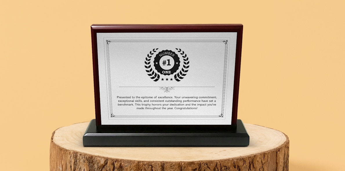 Wooden Plaque Award | VistaPrint