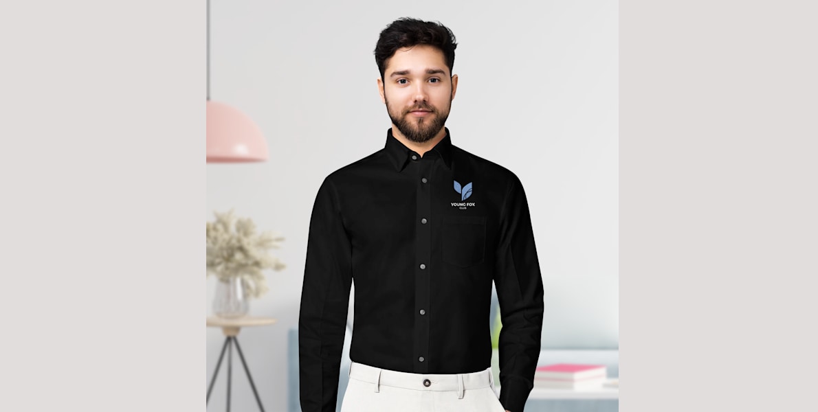 Embroidered Office Shirts for Men | Men's Dress Formal Shirts | VistaPrint
