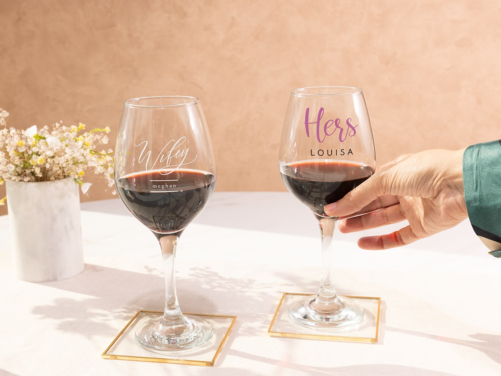 Custom printed and engraved wine glasses | Vistaprint AU