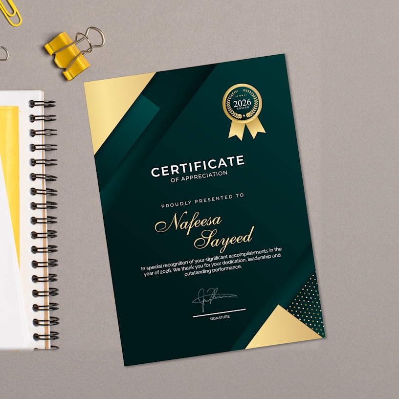 customisable certificate