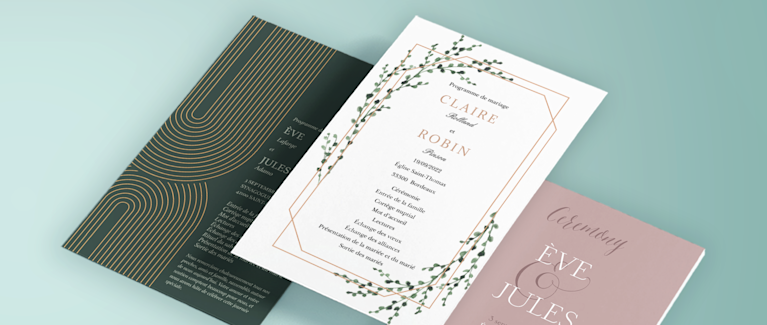 Modèles de programme de mariage uniques | VistaPrint