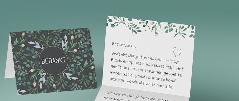 Bedrukte bedankkaarten, bedankkaarten met foto | VistaPrint