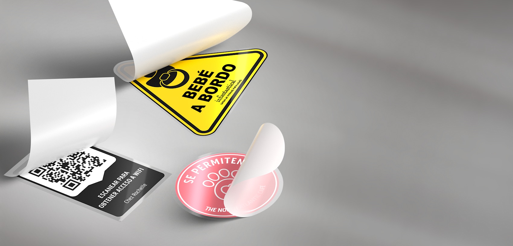 Etiquetas con adhesivo frontal, Etiquetas adhesivas inversas | VistaPrint