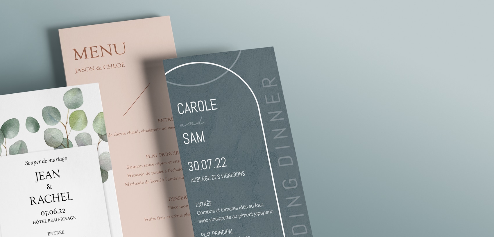 Menus de mariage et menus de souper imprimés | VistaPrint Canada