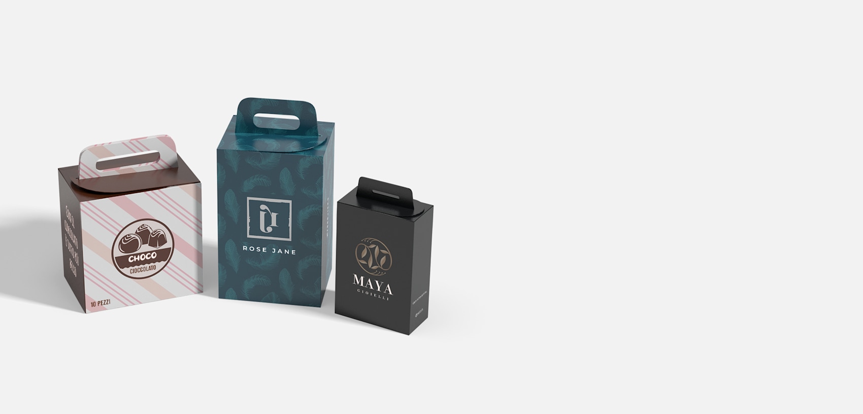 Scatole con manici stampate e in cartone | VistaPrint IT