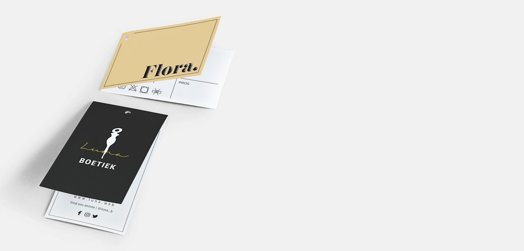 Gevouwen hang labels, bedrukte gevouwen hang labels | VistaPrint