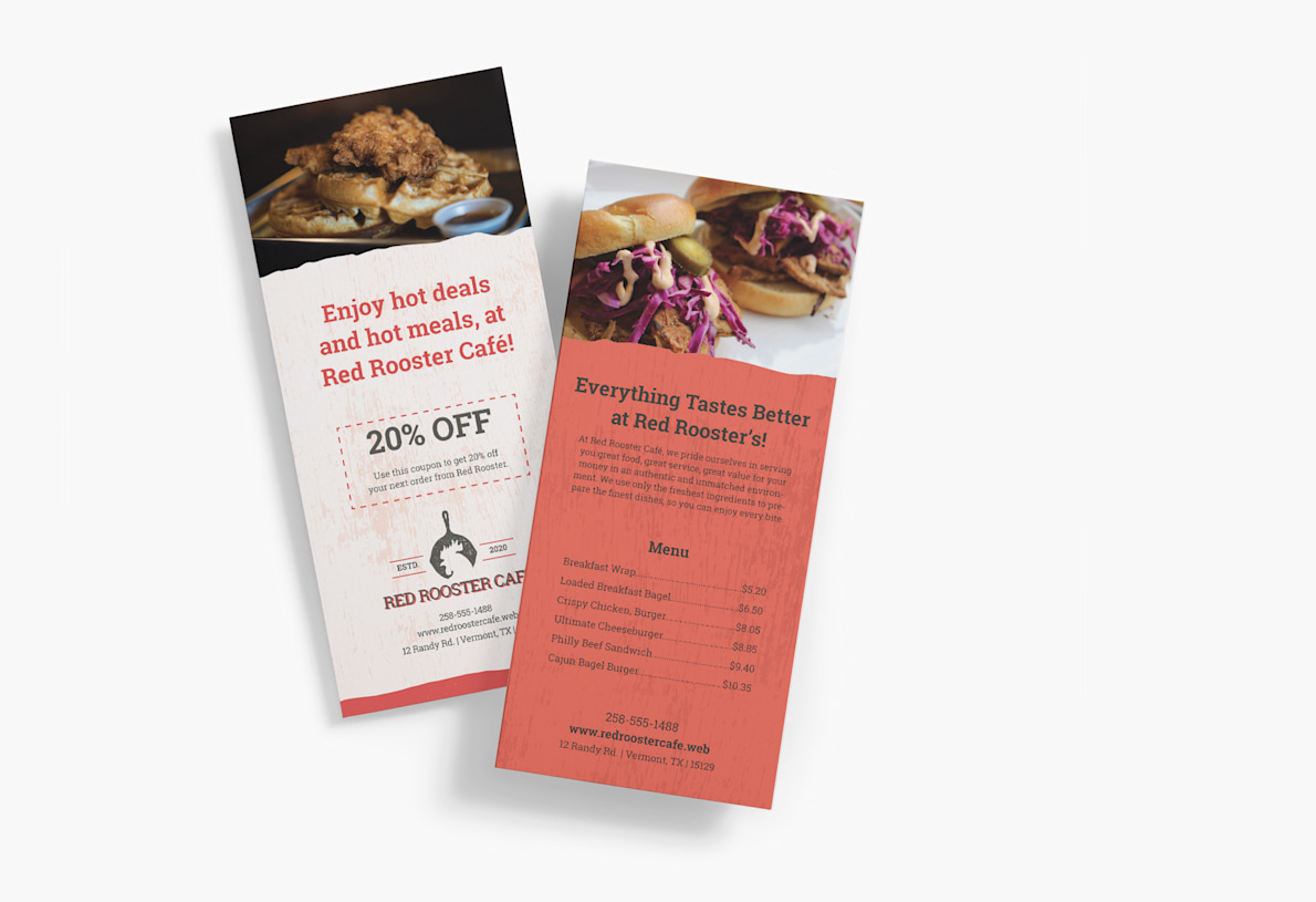 Custom Menu Printing, Restaurant & Takeout Menus | VistaPrint USA