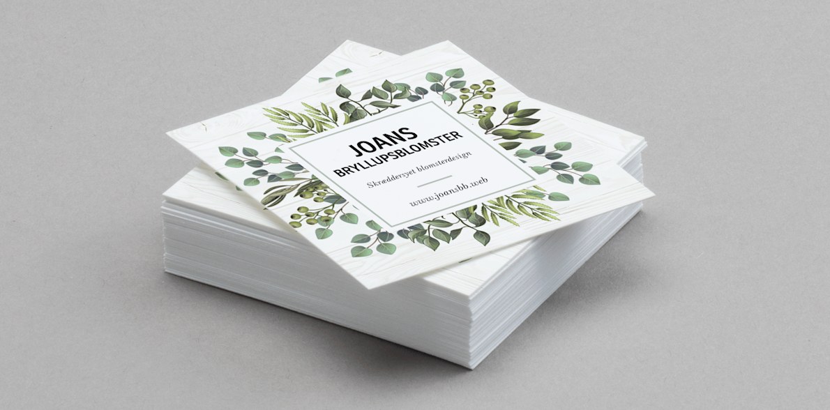 Kvadratiske visitkort, størrelse 65 x 65 mm | Vistaprint