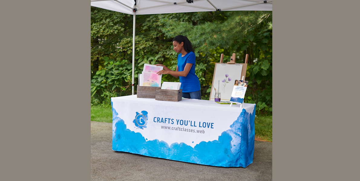 Custom Tablecloths, Fitted Tablecloths with Logo | VistaPrint