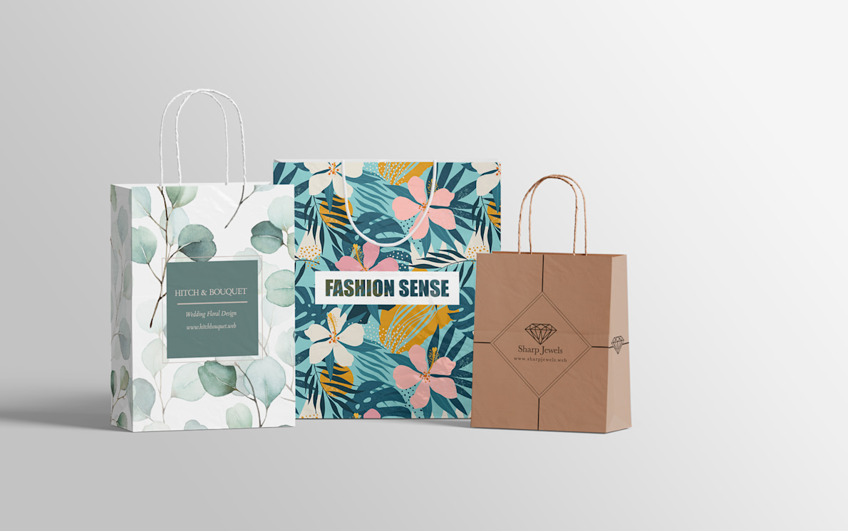 Custom Full Print Paper Bags, Premium Paper Bags | VistaPrint