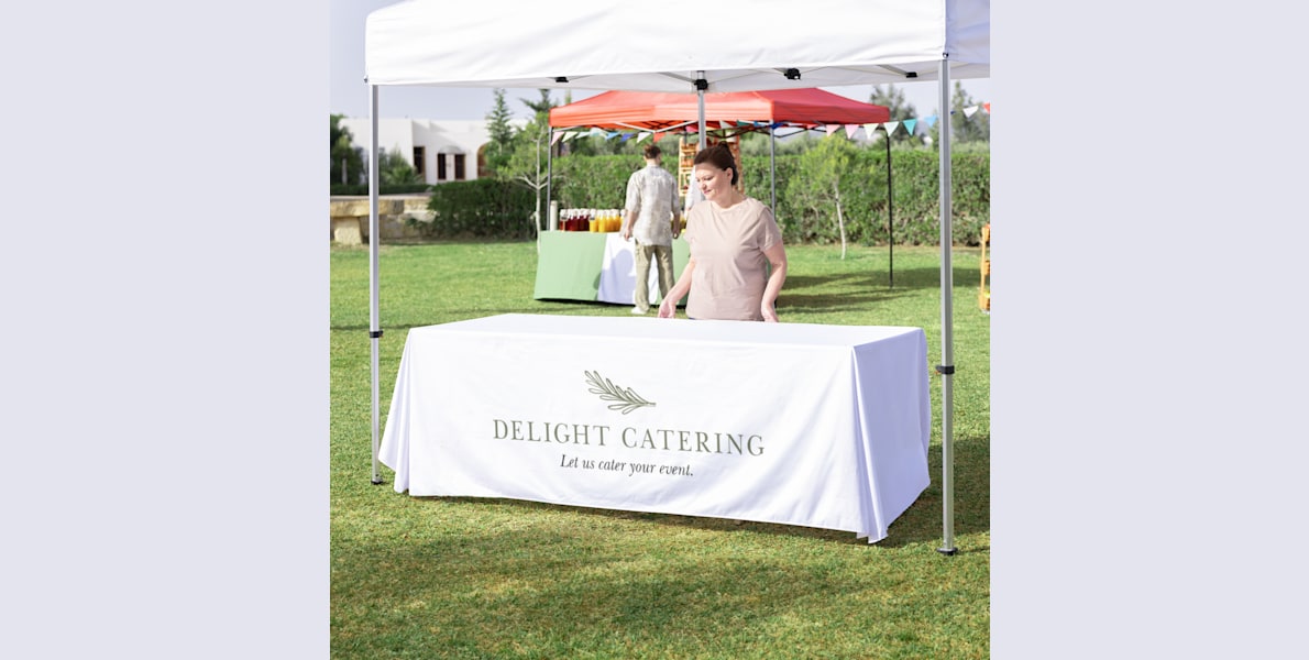 Custom Tablecloths, Fitted Tablecloths with Logo | VistaPrint