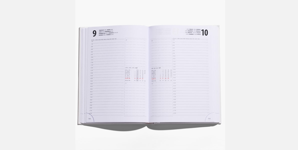 Impresión de agendas de tapa dura y piel personalizadas ES