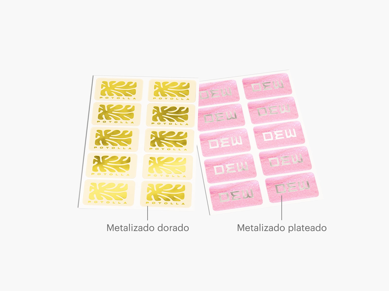 Impresión de pegatinas con relieve metalizado personalizadas