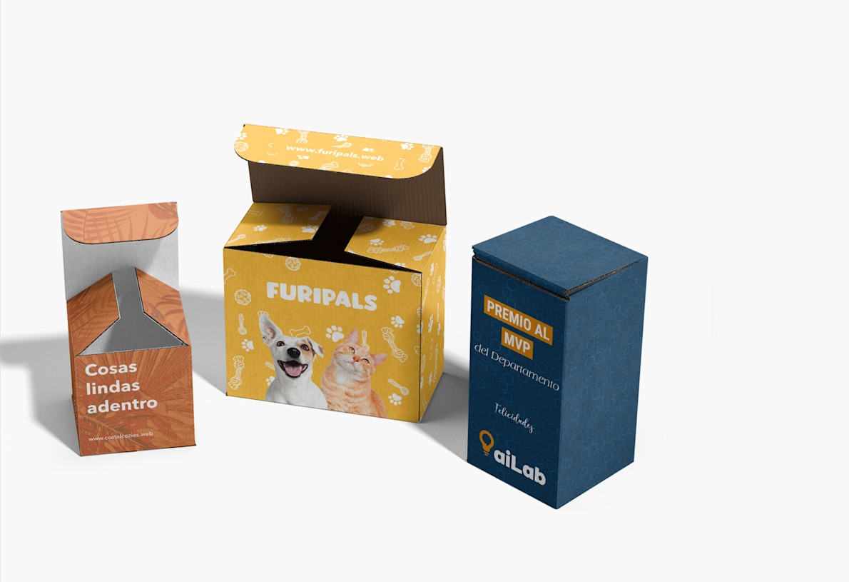 Cajas postales automontables de tapa personalizadas, Cajas con abertura ...