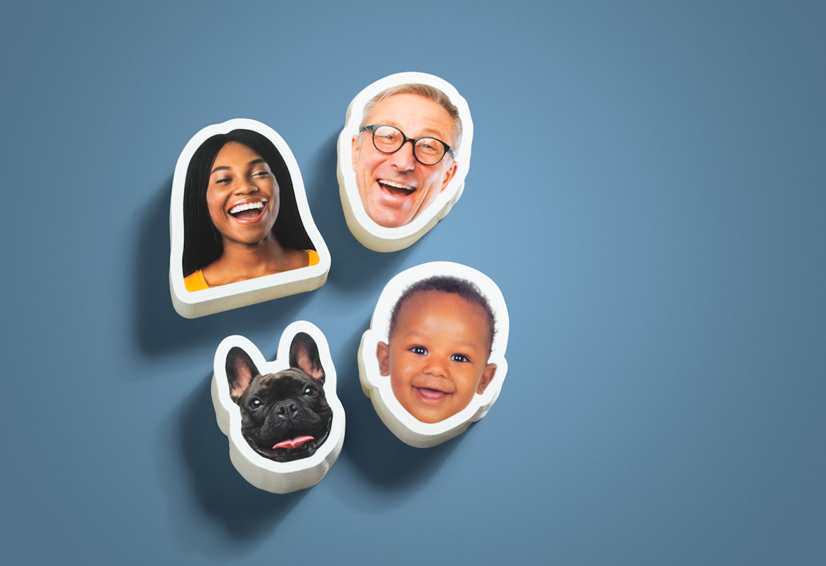 Stickers de cara personalizados, Convierta fotos en etiquetas adhesivas ...