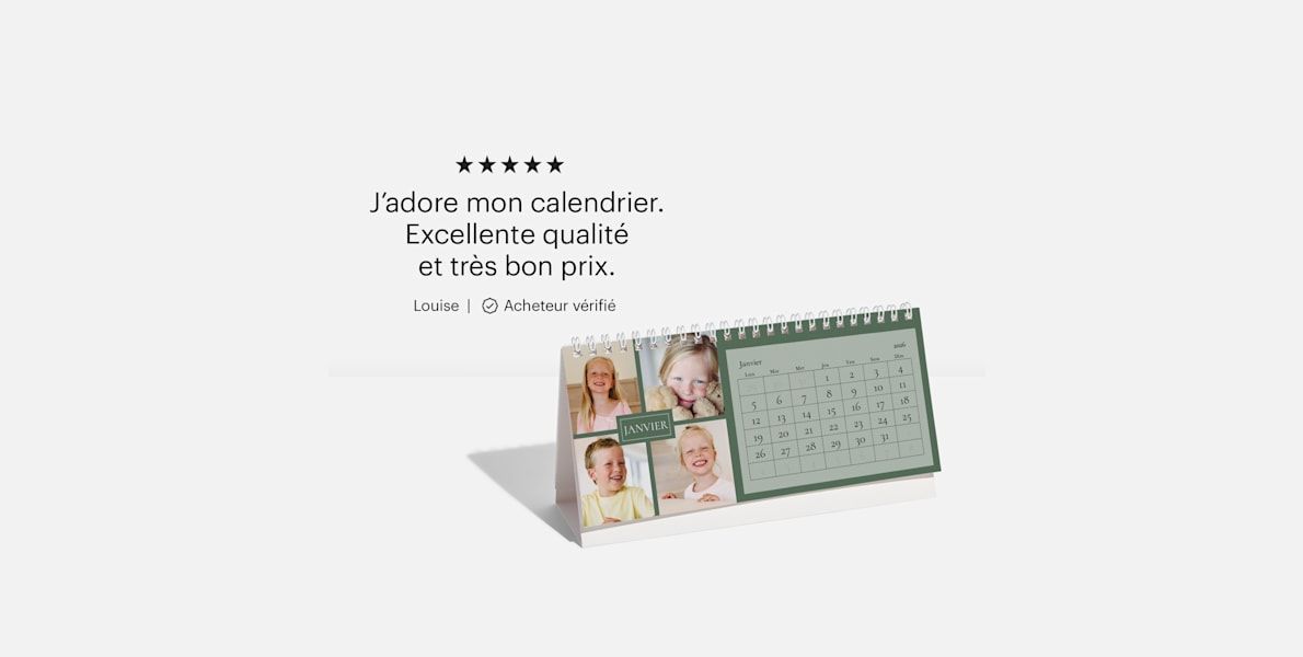 Calendrier de bureau personnalisé 2026