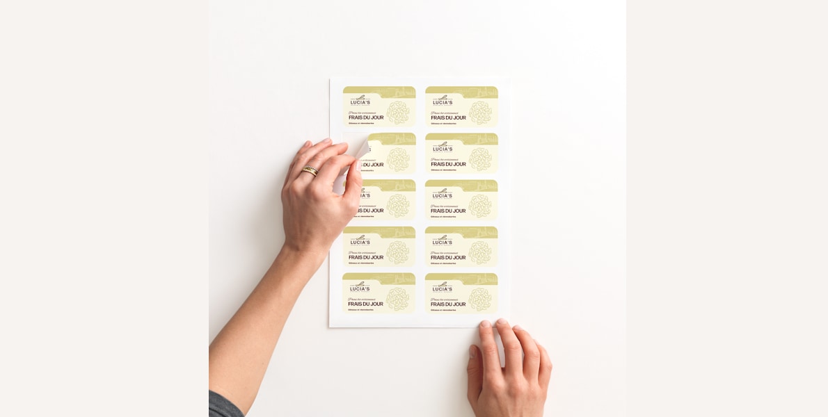 Impression de feuilles de stickers rectangles arrondis personnalisés