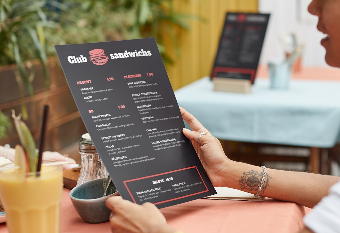 Impression de menus personnalisés pour restaurants | VistaPrint CA