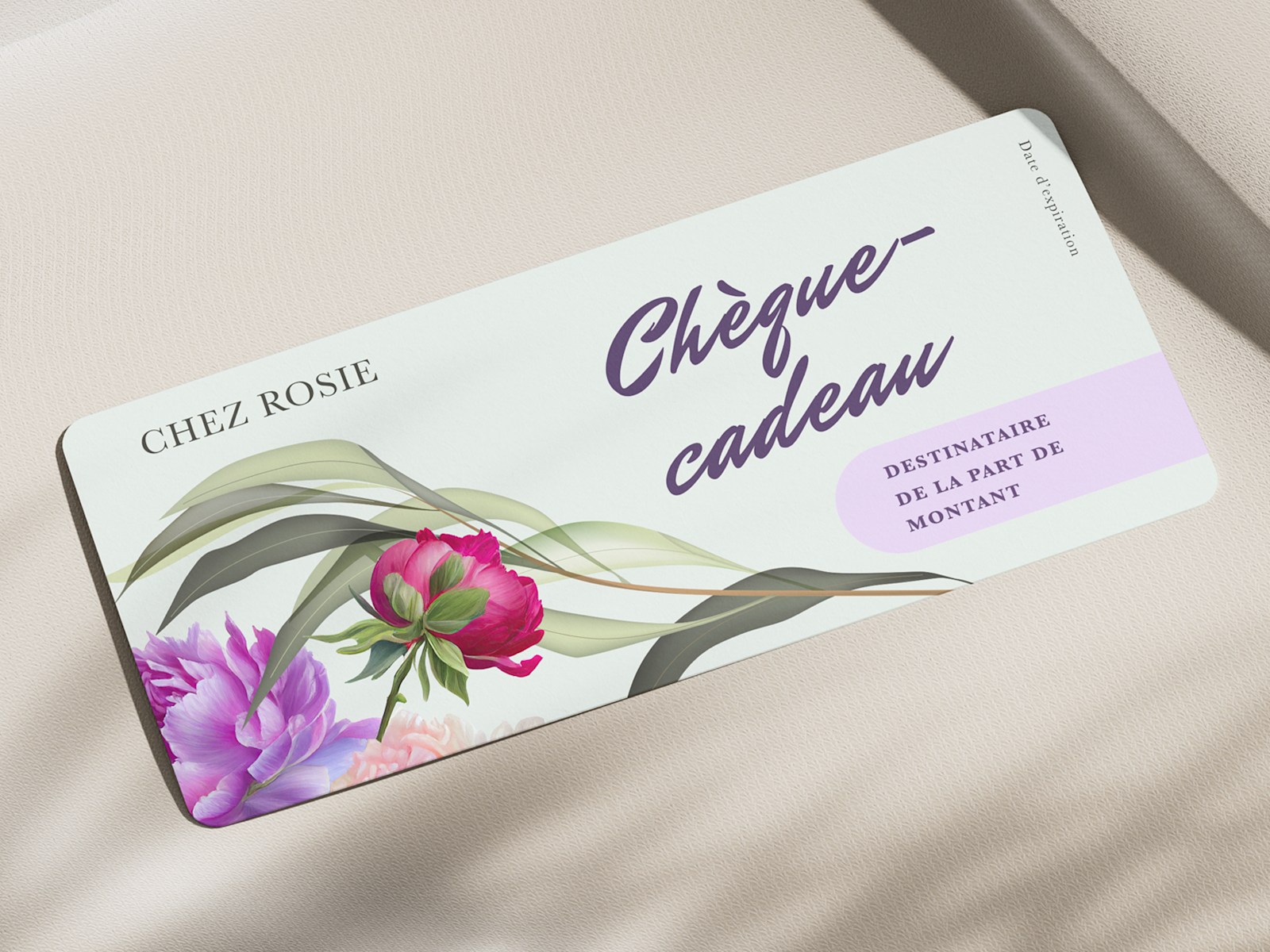 Chèque cadeau et carte cadeau personnalisée à imprimer