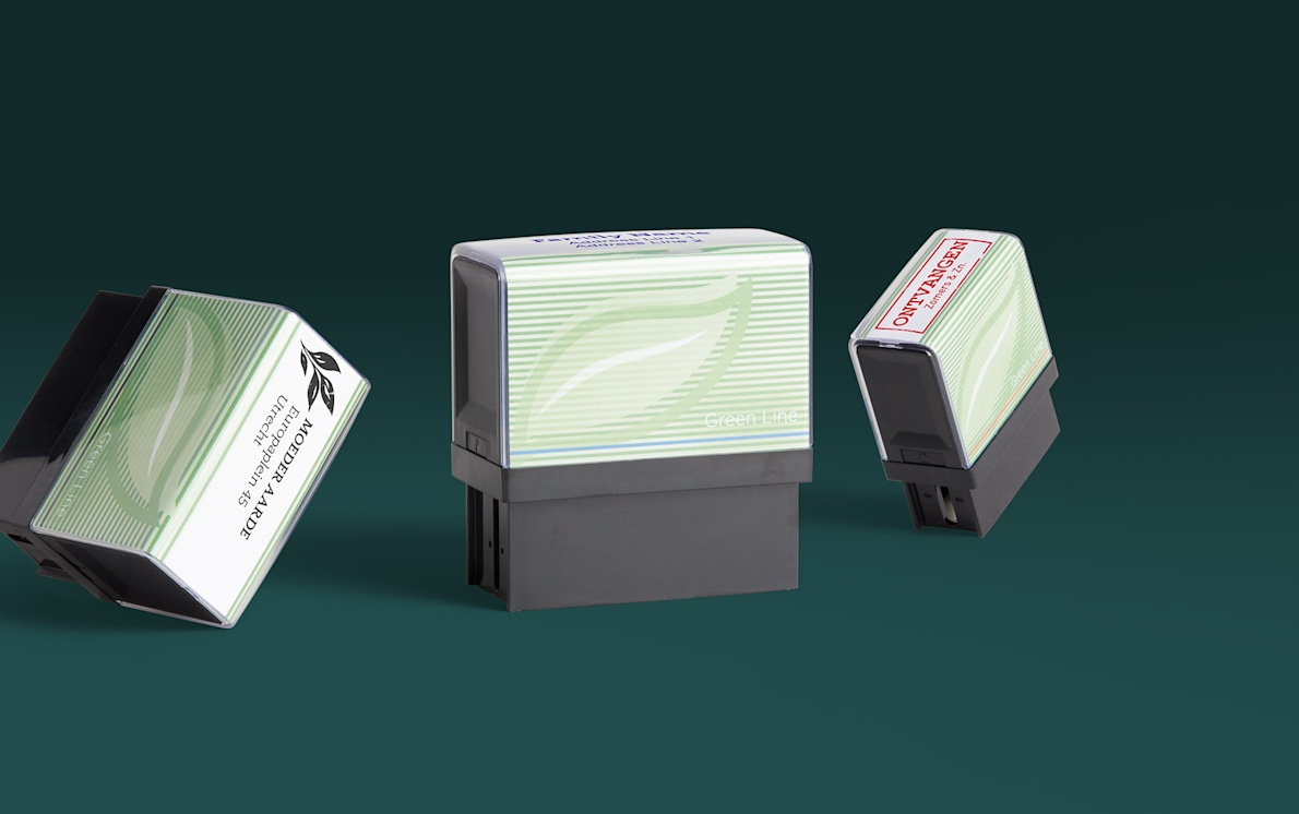 Green Line-stempels, zelfinktende stempels | Vistaprint