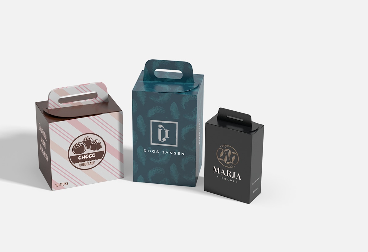 Bedrukte kartonnen geschenkverpakkingen met handvat | VistaPrint