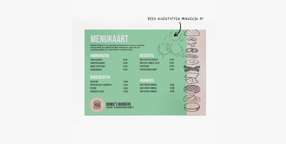 Menukaarten ontwerpen en drukken | Vistaprint