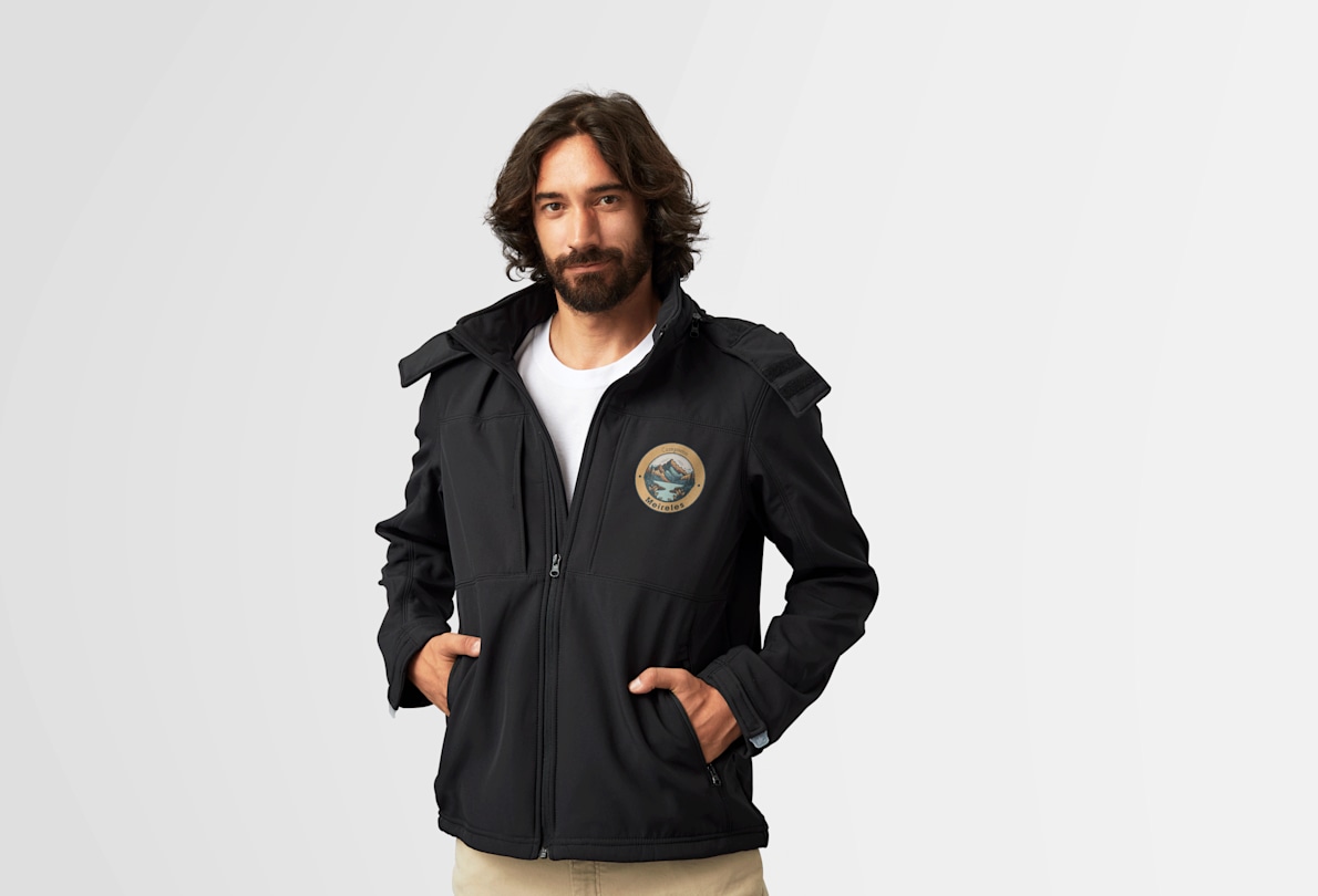Casacos com capuz personalizados, casaco softshell B&C | VistaPrint