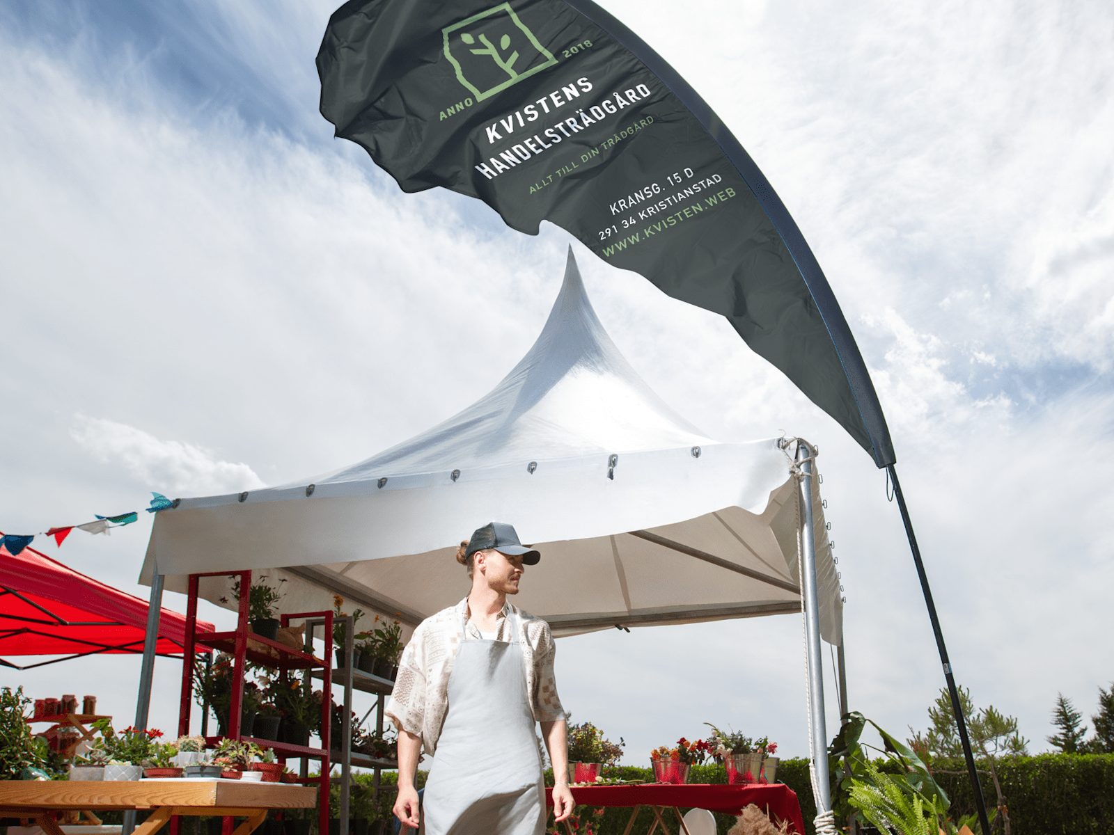 Beachflagga droppformad med tryck | VistaPrint