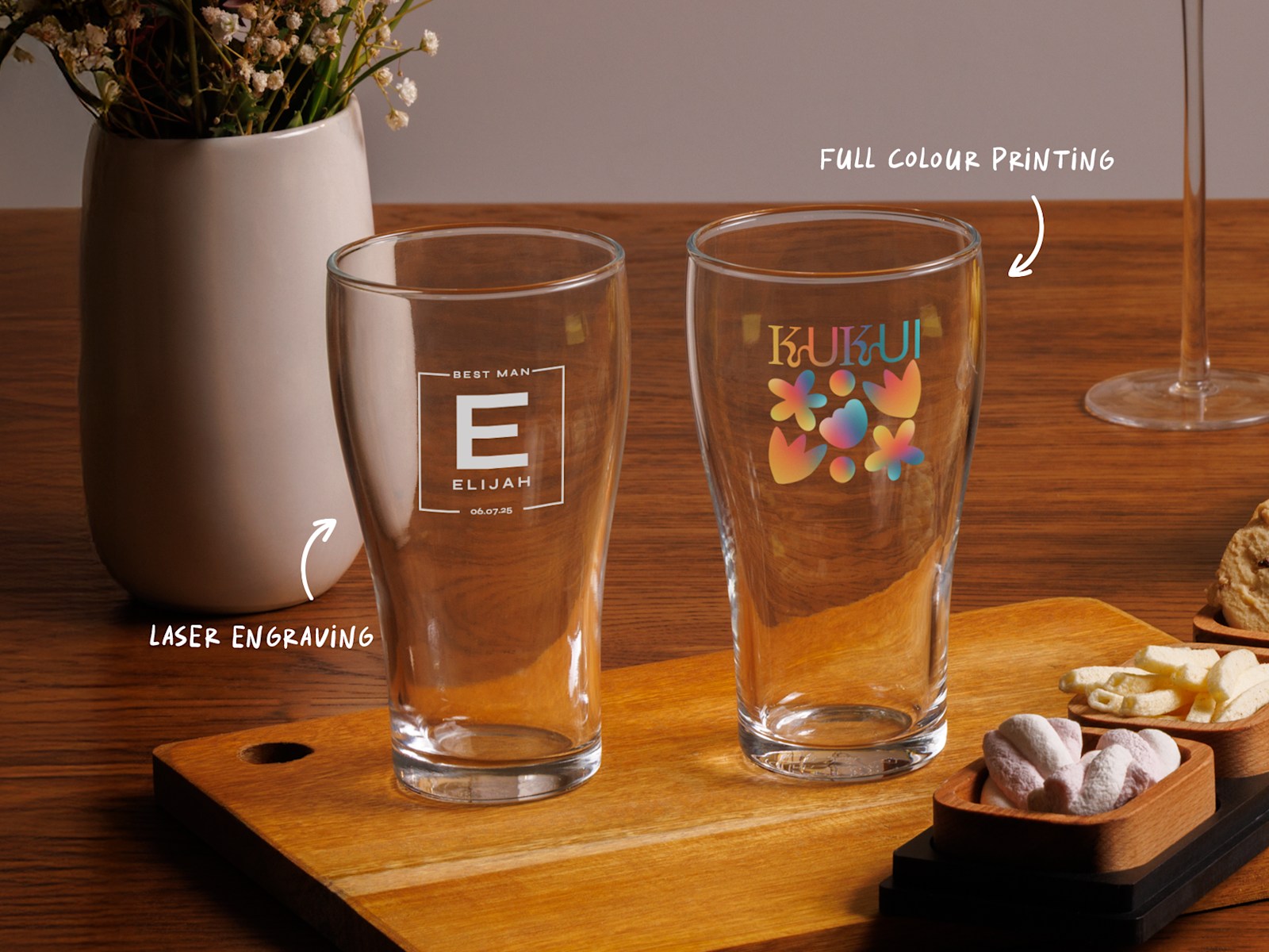 Custom printed and engraved Beer Glass | Vistaprint AU