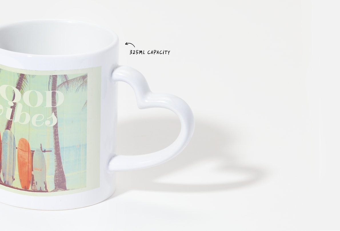 Heart Handle Mugs : Design Custom Heart Mugs| VistaPrint AU