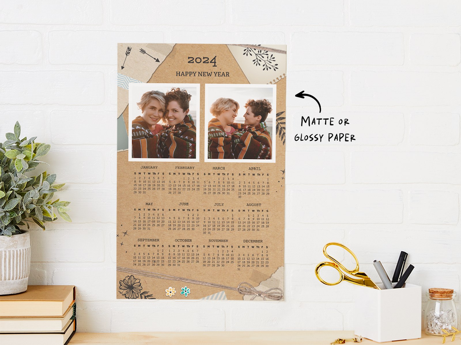 Personalised Poster Calendars 2024 with photos | VistaPrint AU