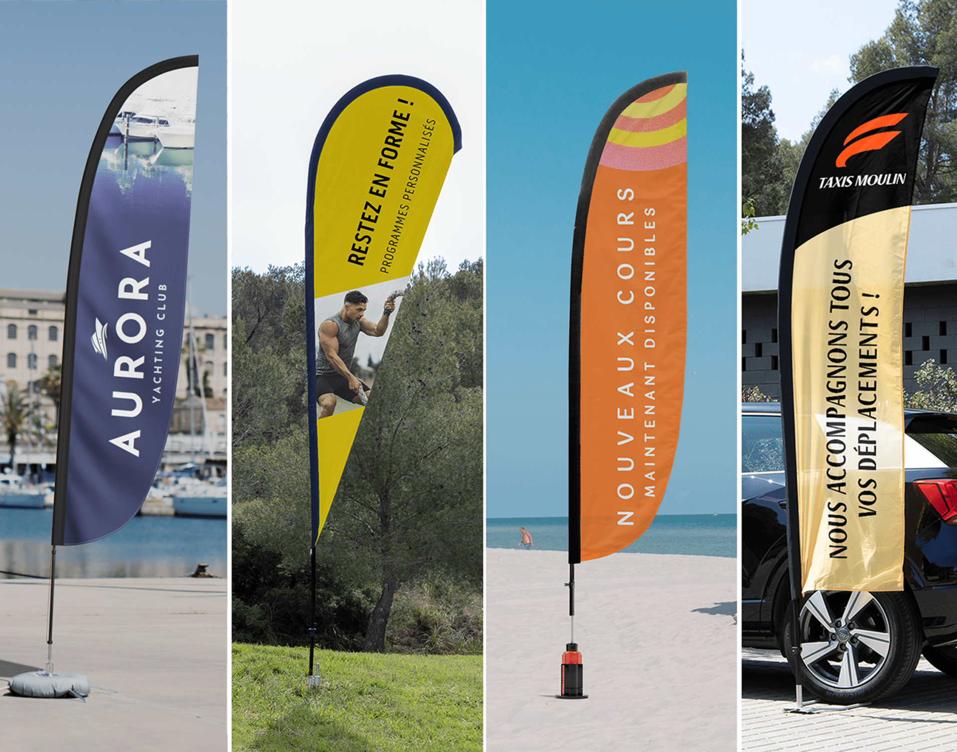 Impression drapeau publicitaire personnalisé | VistaPrint