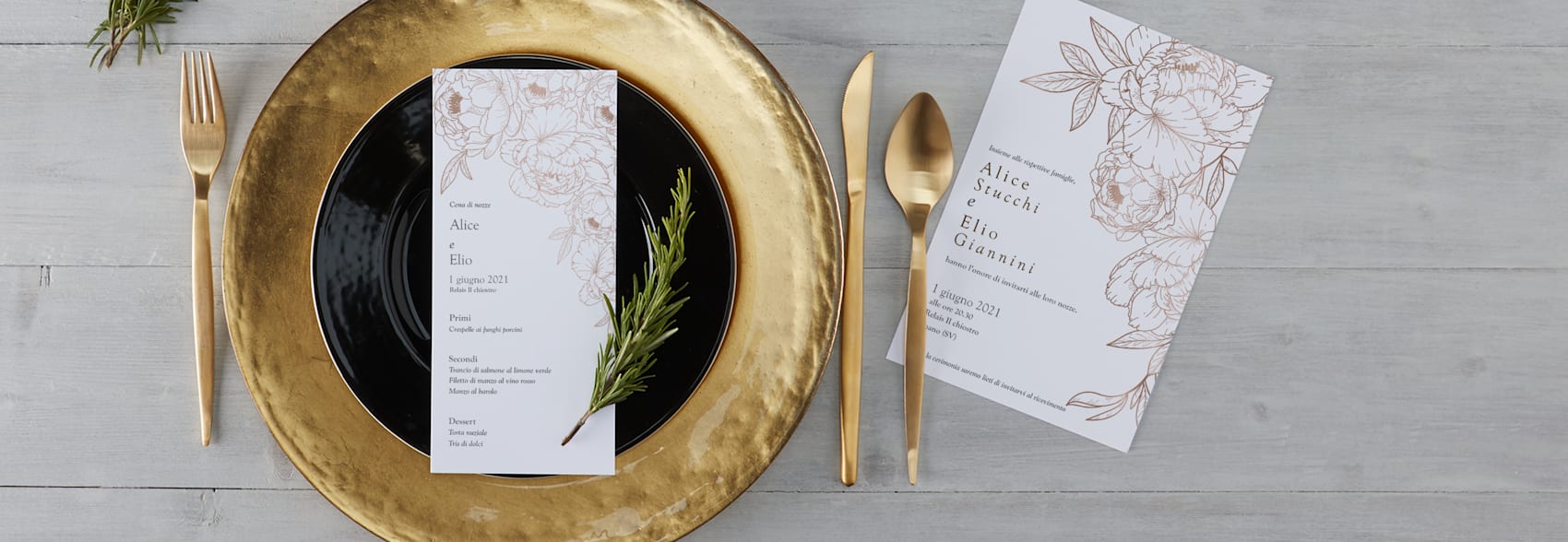 Menù matrimonio: stampa il tuo menù di matrimonio online | Vistaprint